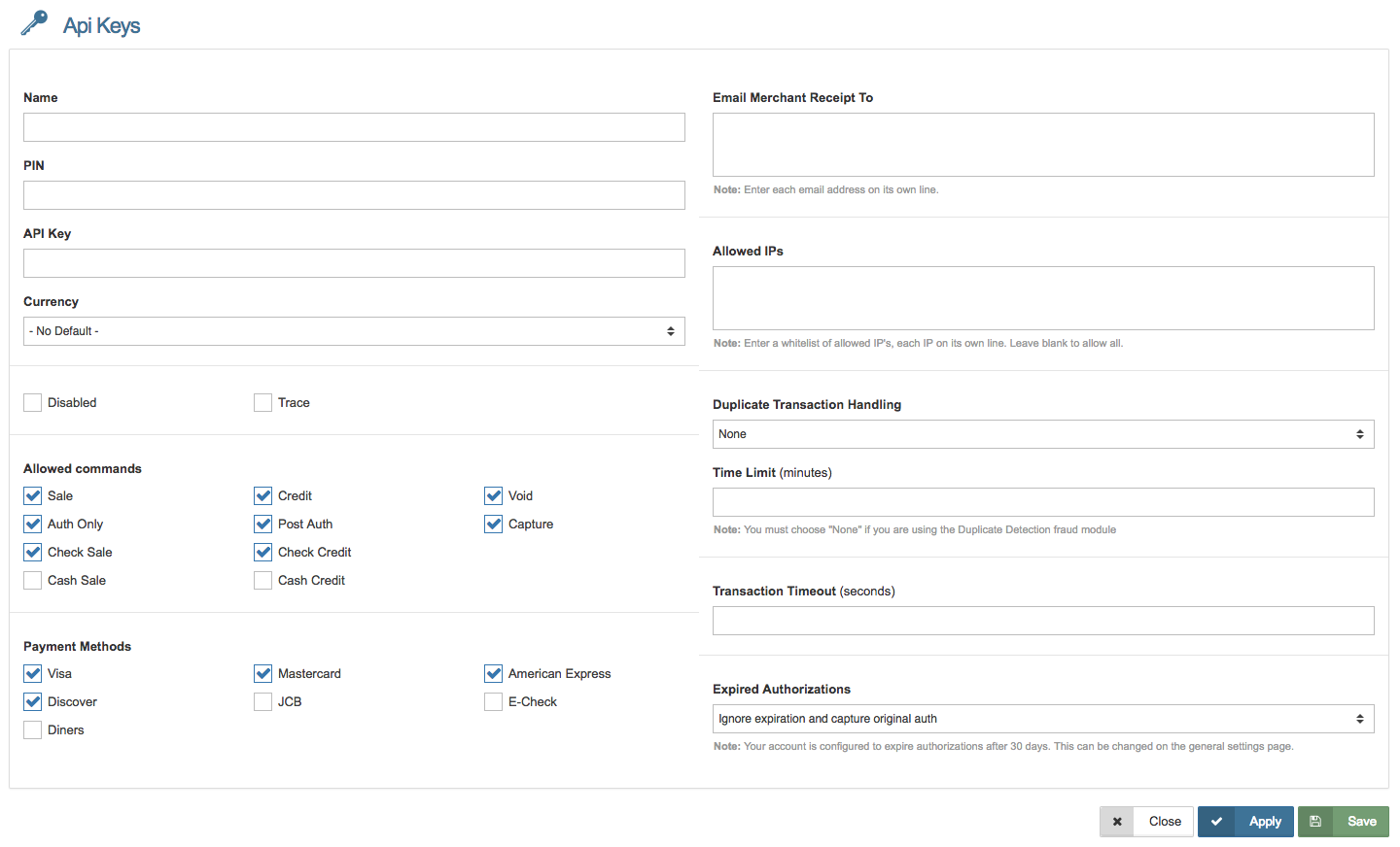 API Keys - USAePay Help